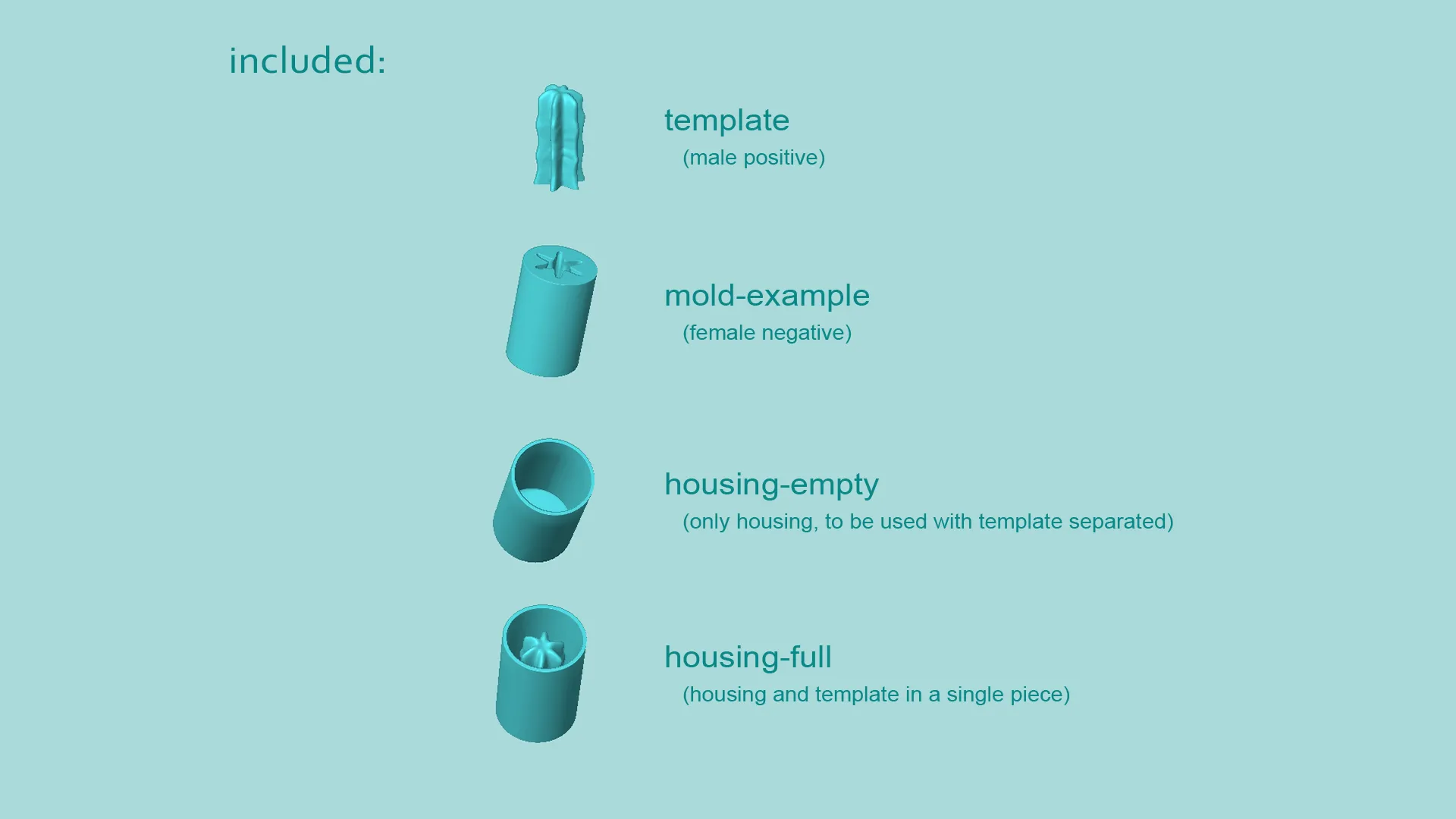 Test Models STL Download - Cactus 07 - Silicon Mold Maker - Template ...