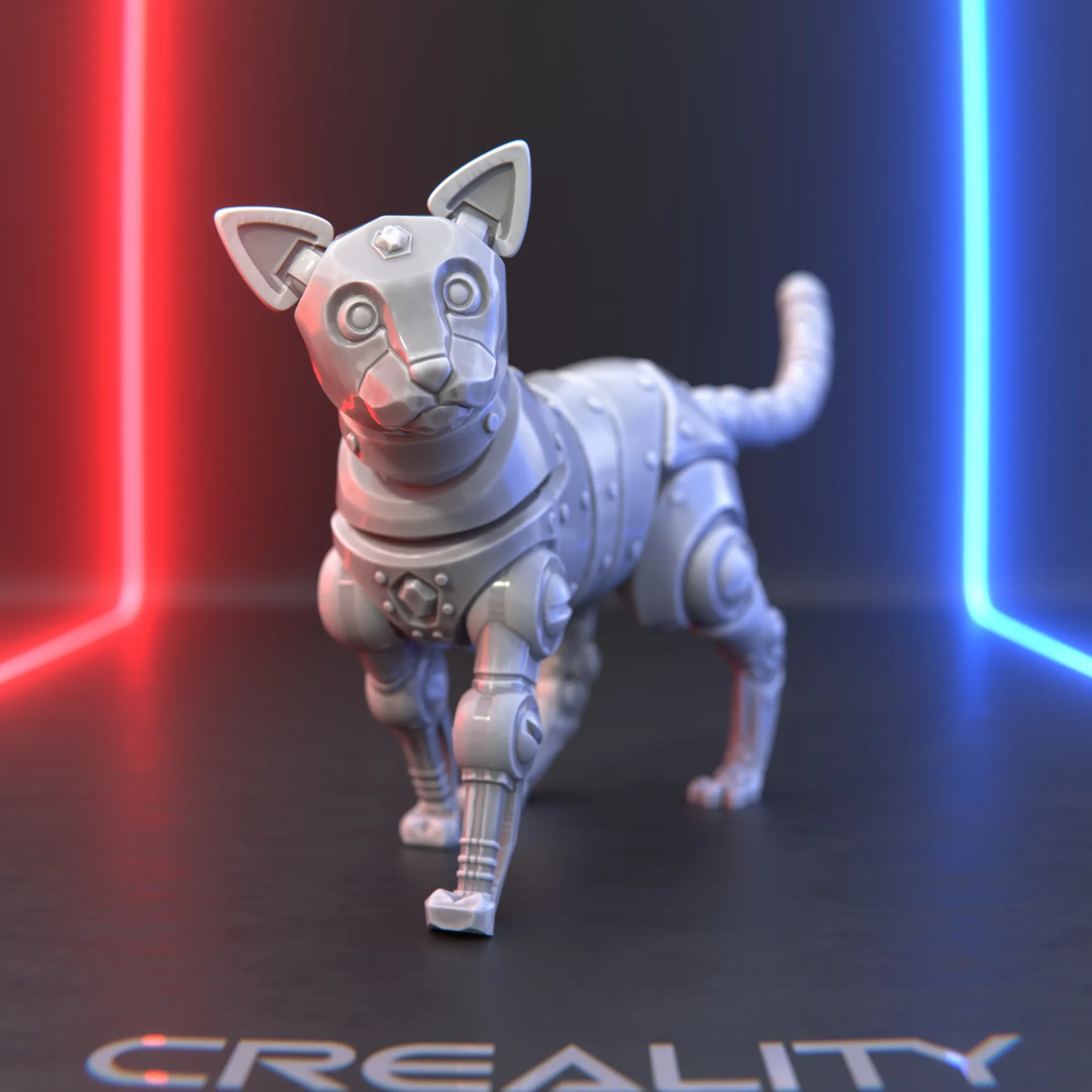 3D Printer Files | 3MF File | "Mechanical Cat – Steampunk Cybernetic Feline Sculpture ...