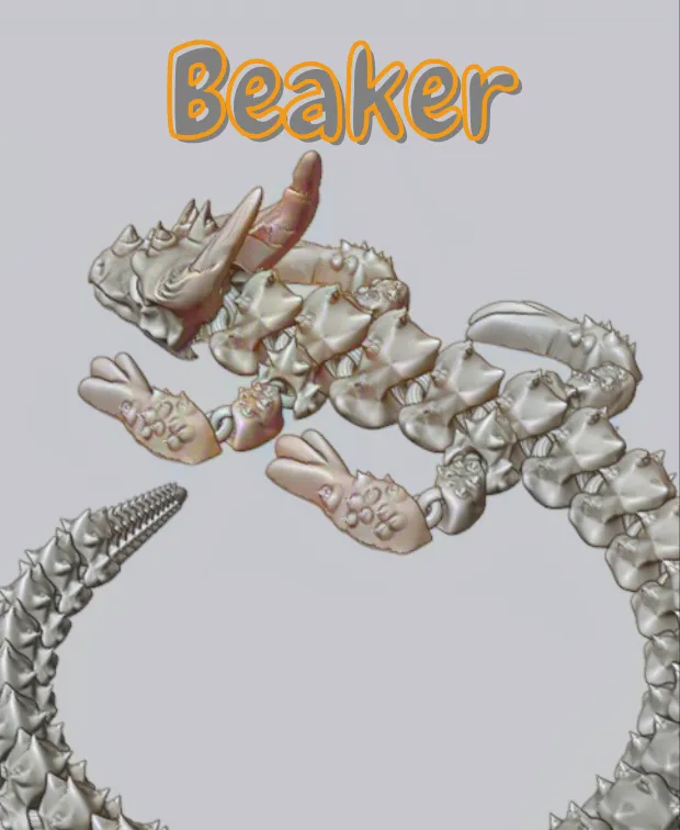 Characters & Creatures STL Download - Beaker Articulated Dragonby Mesh ...