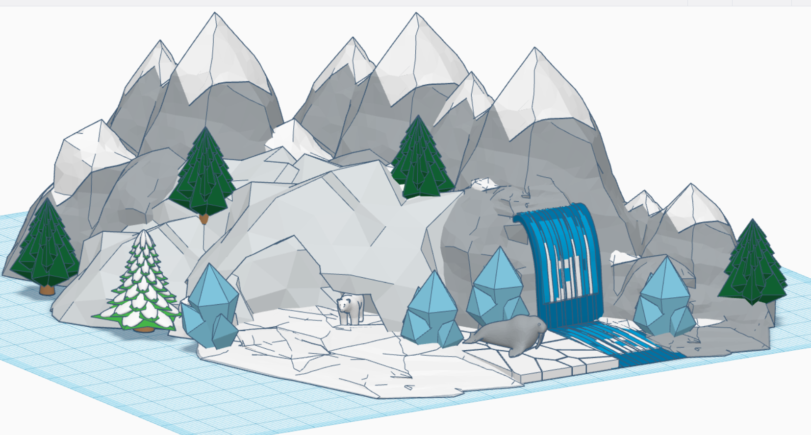 Ice mountain scene | 3D models download | Creality Cloud