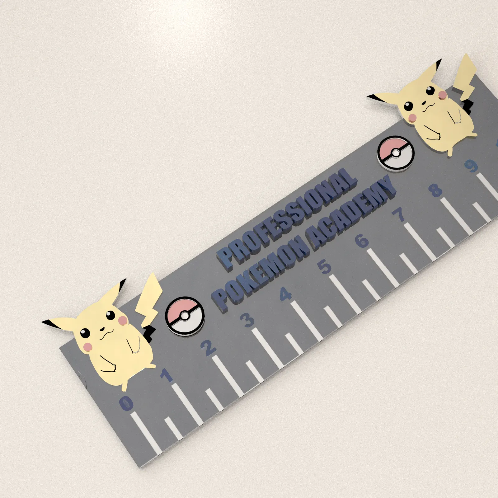 Stationery & Learning Tools STL Download - Pokemon academy ruler - SORE GA
