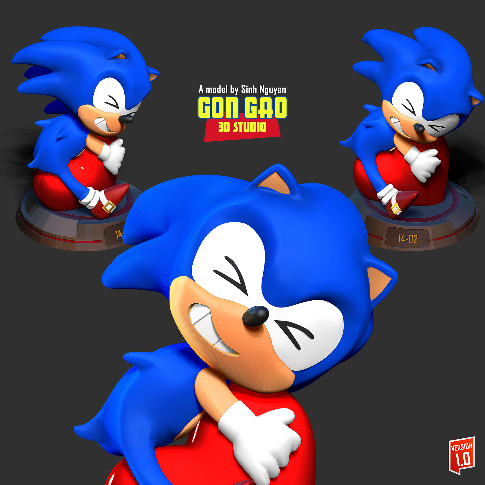 Kid Sonic holds red heart | 3D models download | Creality Cloud