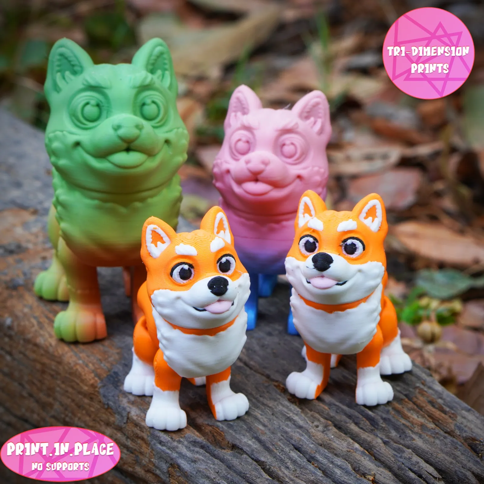 3D Printer Files | 3MF File | PRINT IN PLACE CUTE FLEXI SHIBA INU DOG ...