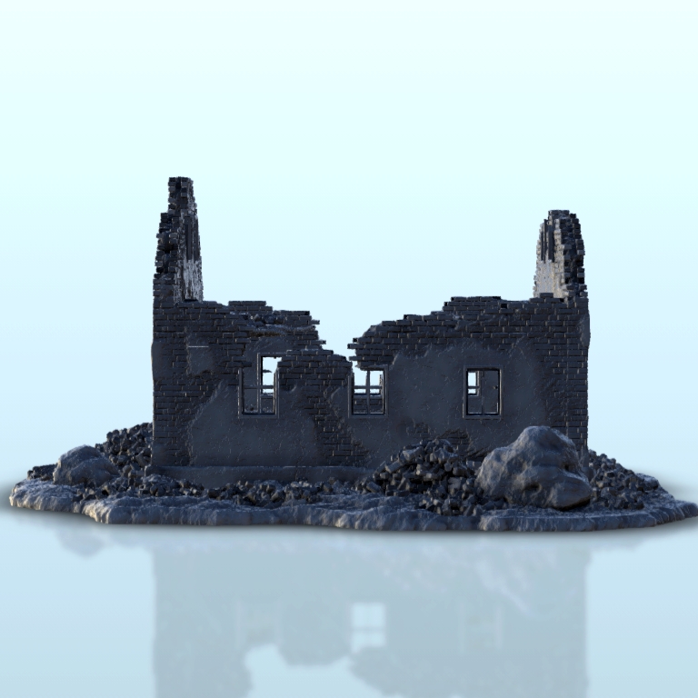 Ruined building 8 - WW2 Terrain scenery diaroma | 3D models download ...