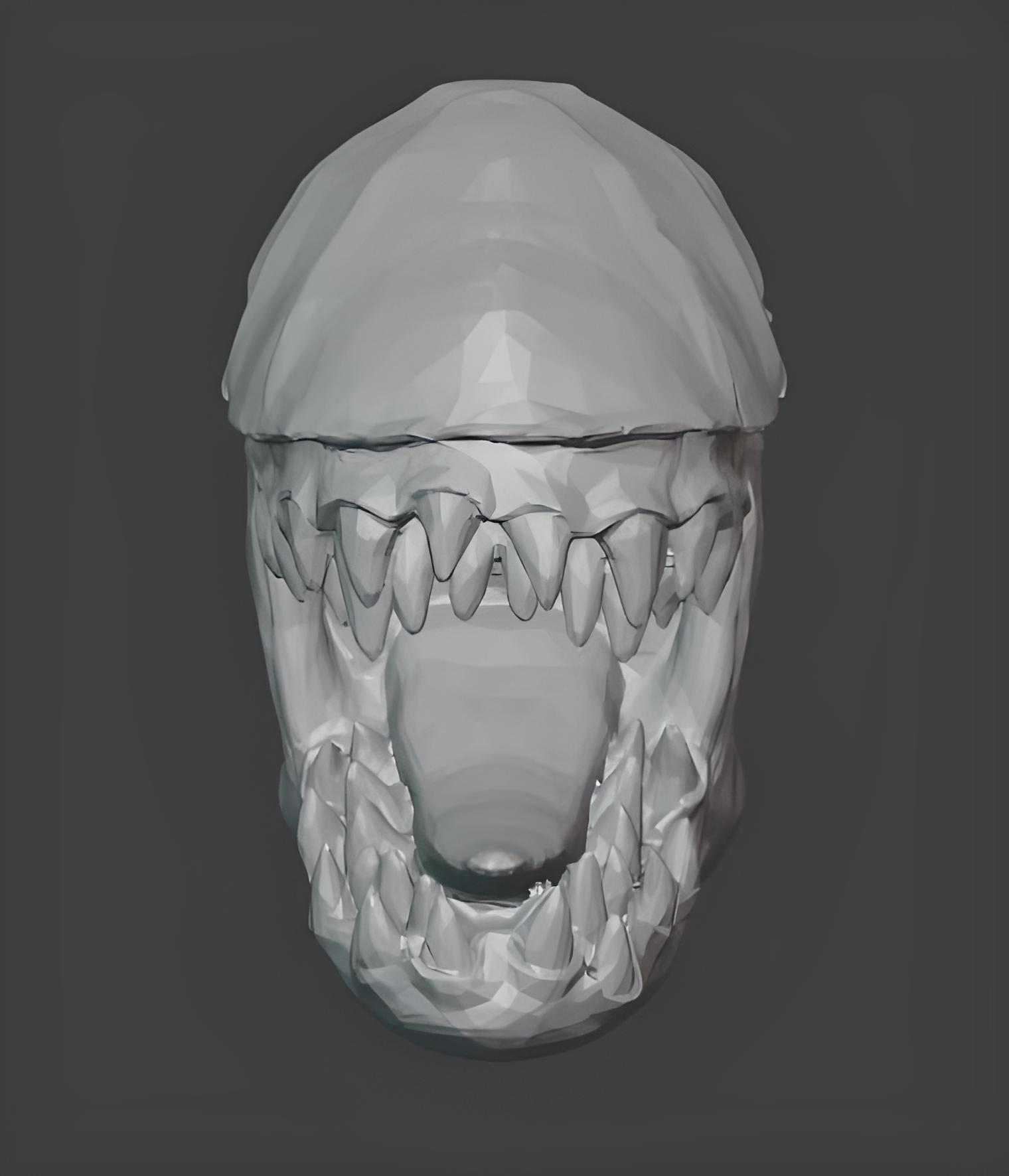 Alien head without eyes | 3D models download | Creality Cloud