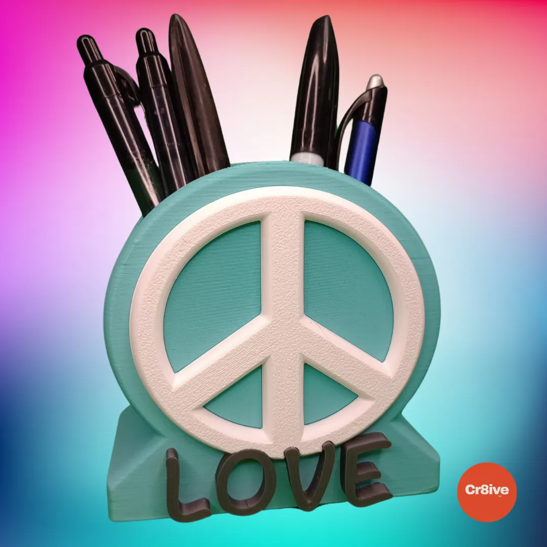 3D Printer Files | 3MF File | Peace and Love Display Pen Holder ...