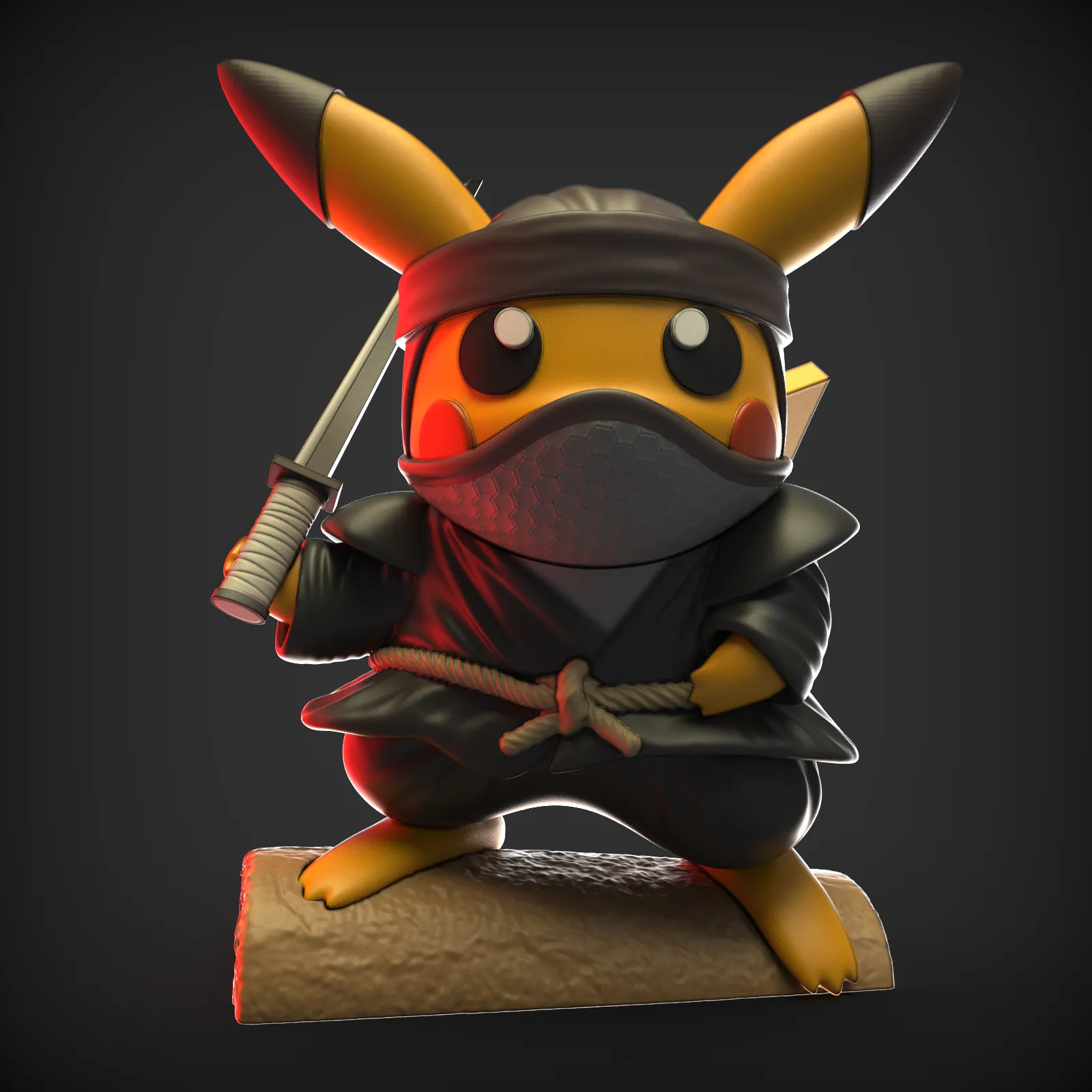 Characters & Creatures STL Download - PIKACHU NINJAby Portal_3D_Estudio
