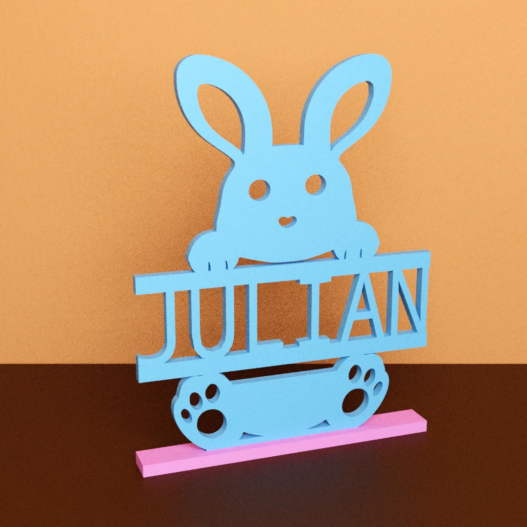 Home Decorations & Ornaments STL Download - Easter Bunny Name ...