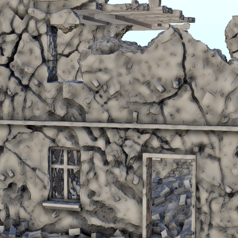Ruined floored building 14 - WW2 Terrain scenery diaroma | 3D models ...