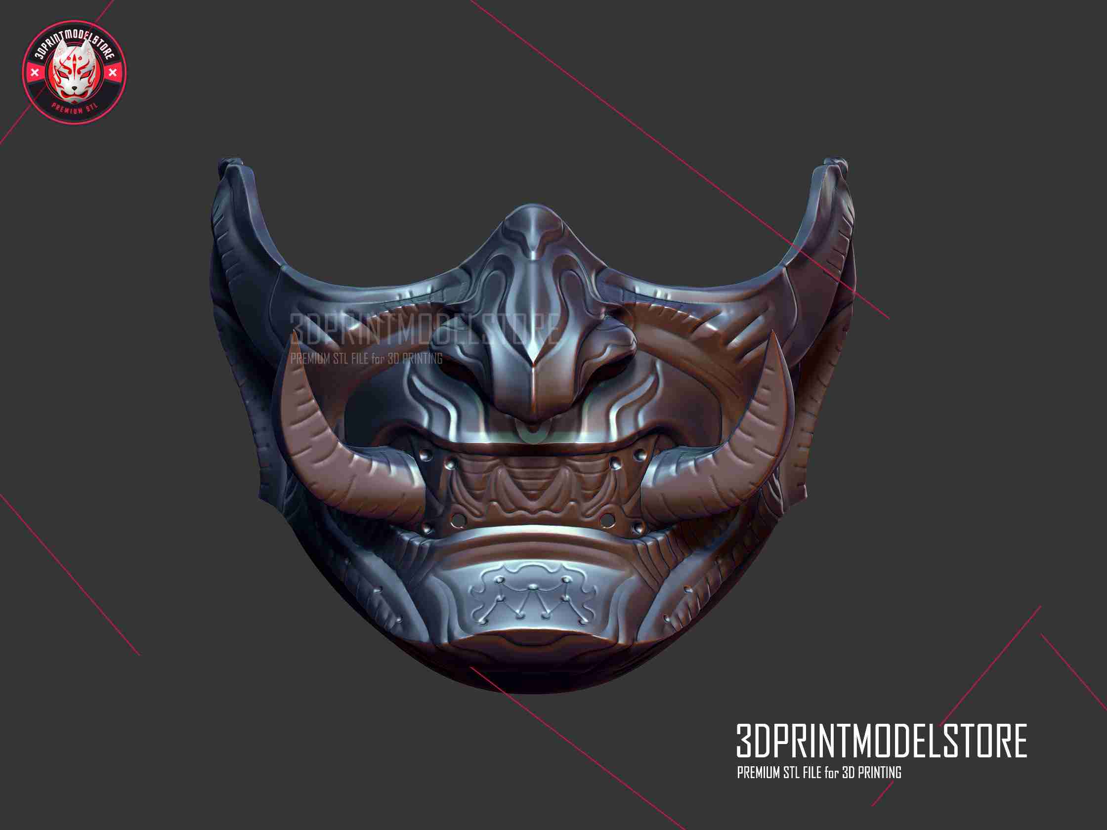 Oni Samurai Ghost Mask | 3D models download | Creality Cloud