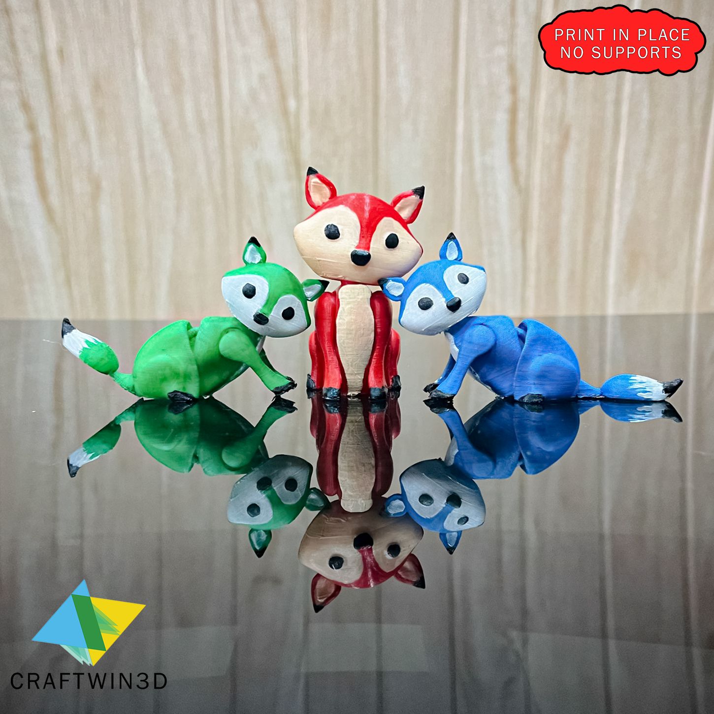 PRINT IN PLACE ARTICULATED FOX MOVABLE HEAD HANDS TAIL NO SU | 3D ...