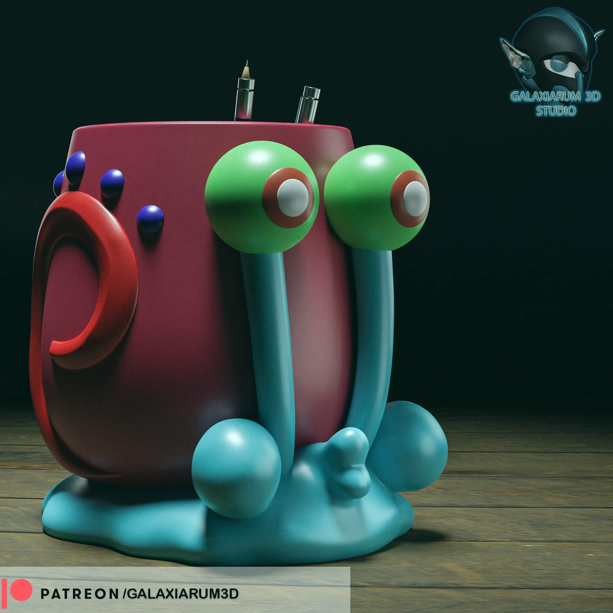 Home Decorations & Ornaments STL Download - Gary the Snail Pen Holderby ...