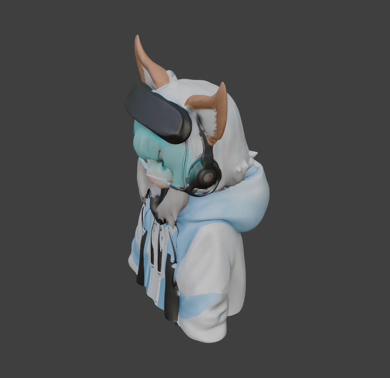 Characters & Creatures STL Download - Furry VR girl Empty insideby ...