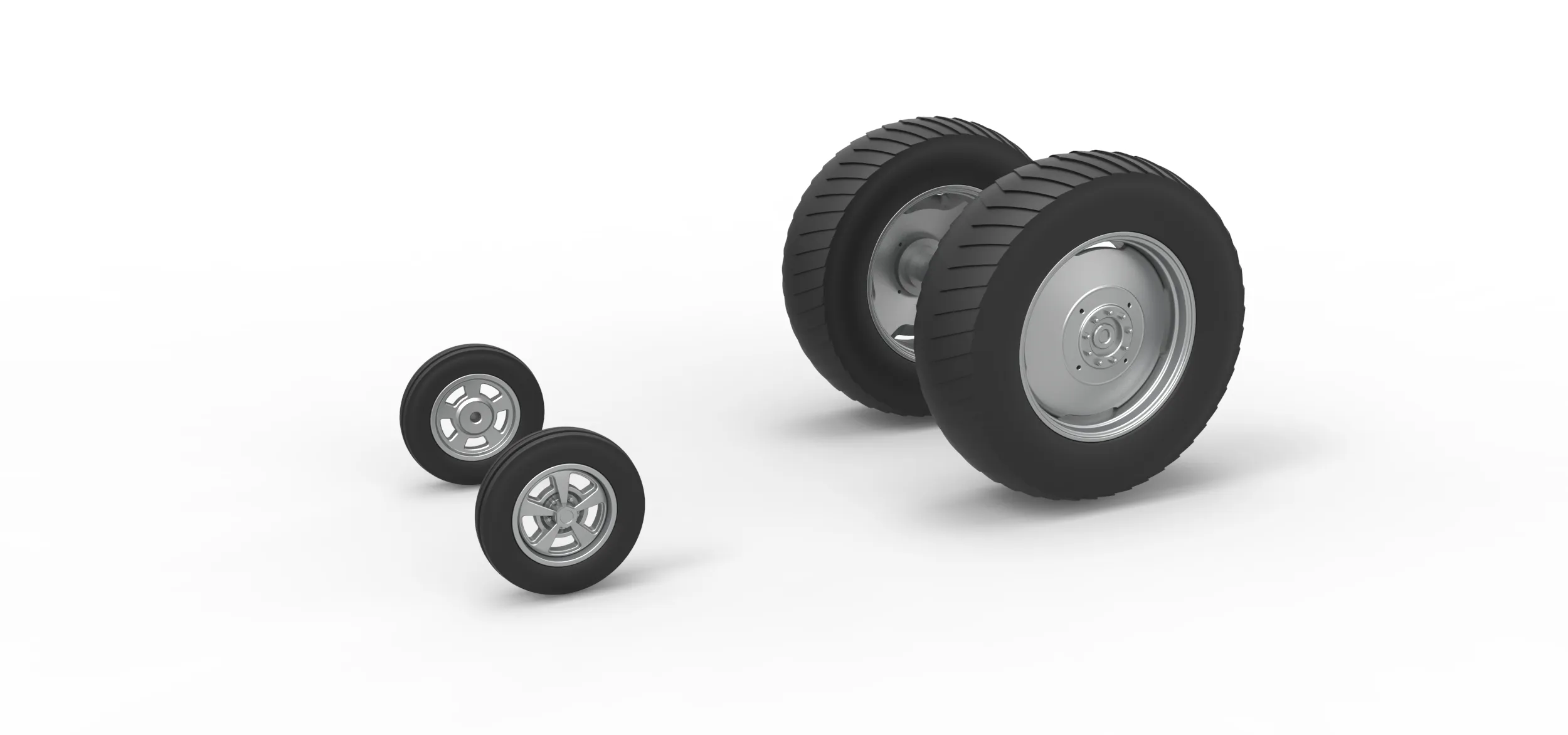 Wheel set of Small block Pulling tractor Scale 1:25 | 3D models ...