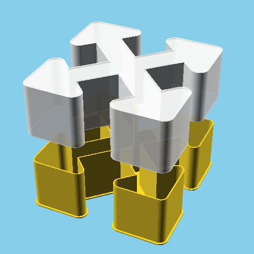 Cross Directions sign, nestable box (v1) | 3D models download ...