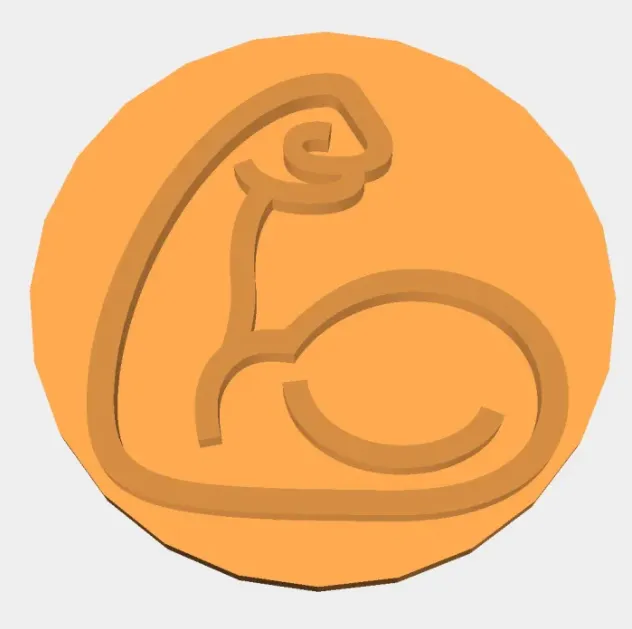 3D Printer Files | 3MF File | Muscle emoji coin | Creality Cloud