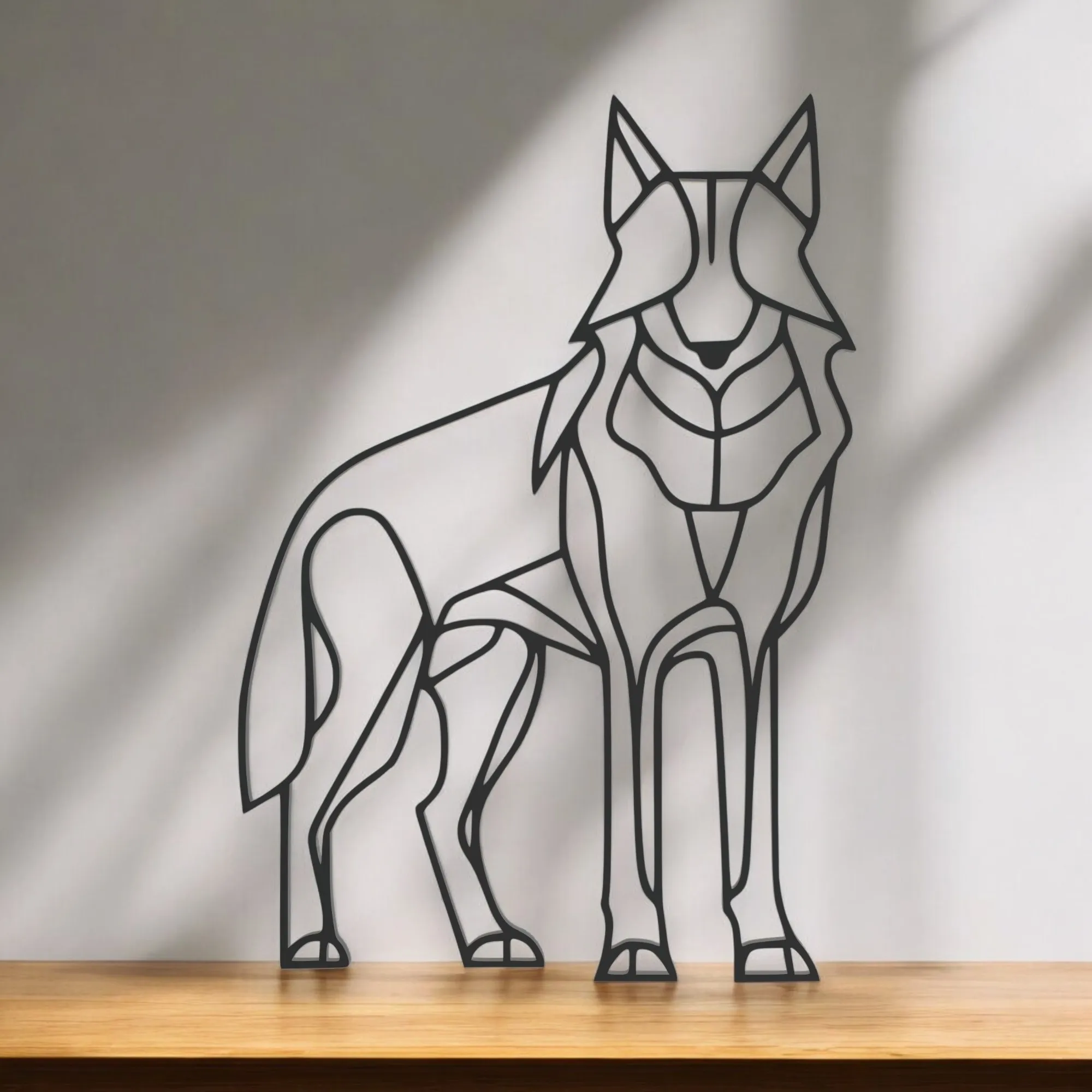 Digital Art STL Download - Wolf Line Art - Desktop Line Artby OALPO