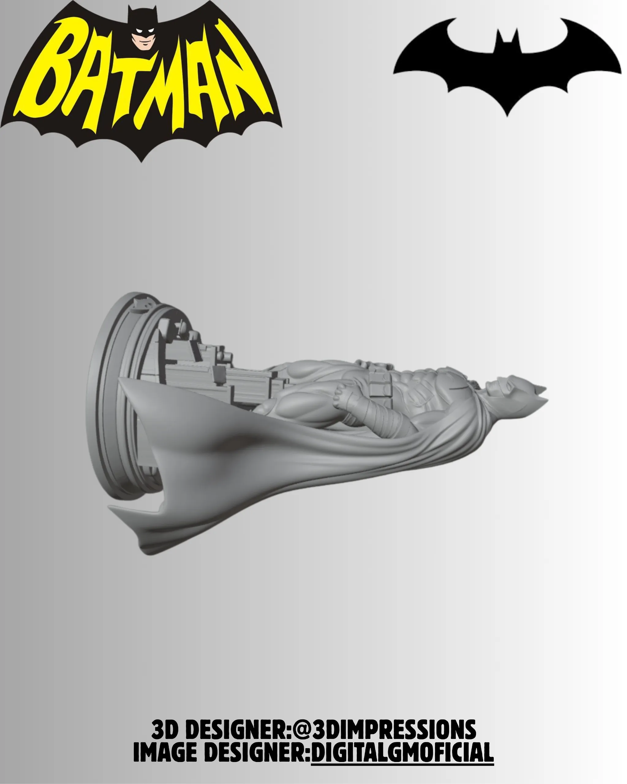 Sculptures & Artworks STL Download - Batman Version 2 (diseño Mejorado ...