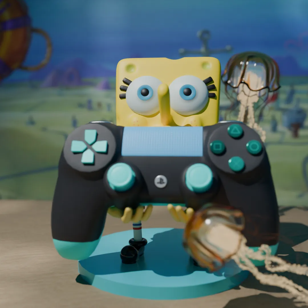 Other STL Download - Sponge bob joystick support + Multicolorby Chris ...