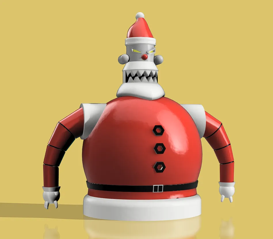 Characters & Creatures STL Download - Robot Méchant Père Noël ...