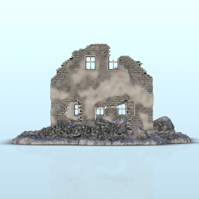 Ruined building 8 - WW2 Terrain scenery diaroma | 3D models download ...