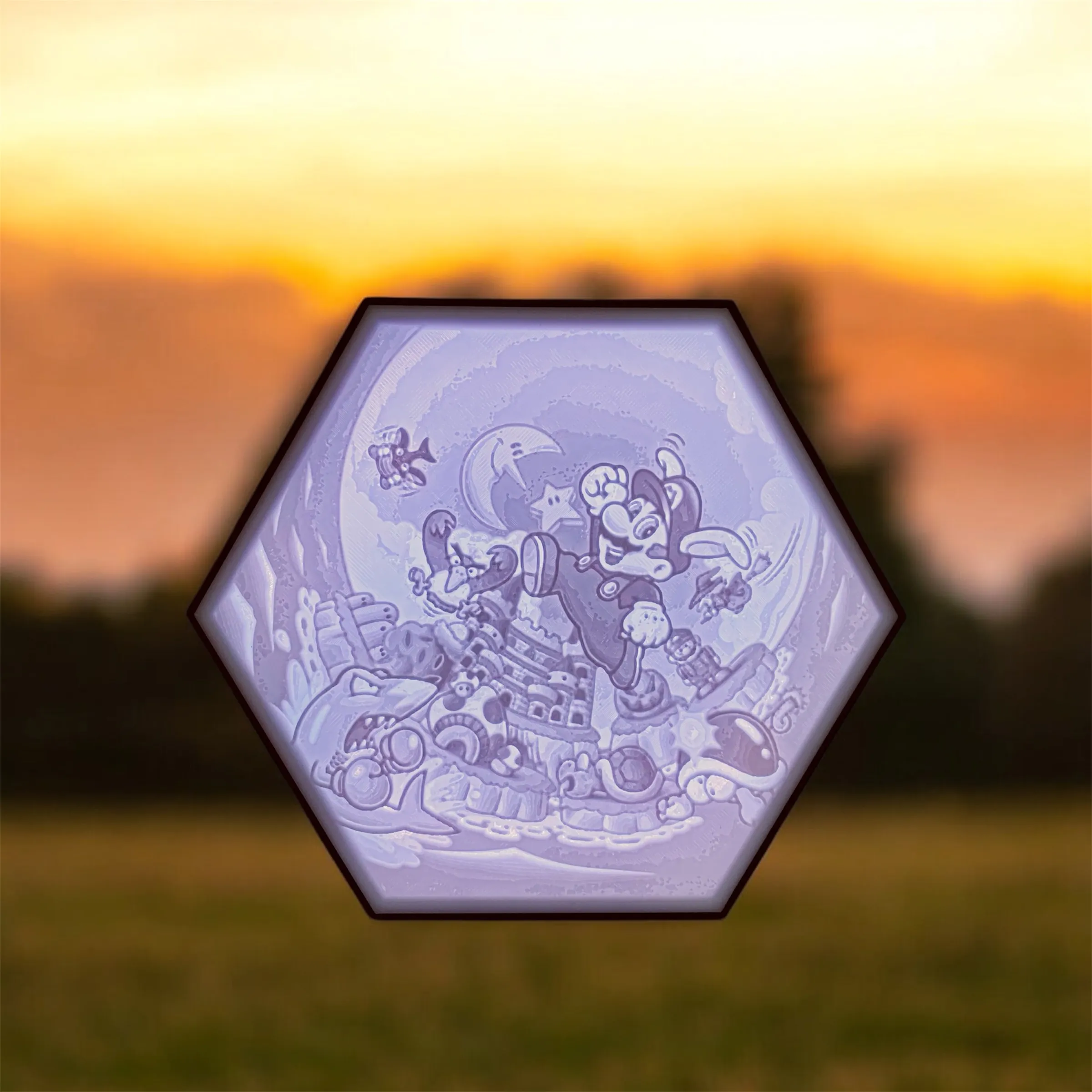 3D Printer Files | 3MF File | Hexagon Lamp Super Mario | Creality Cloud