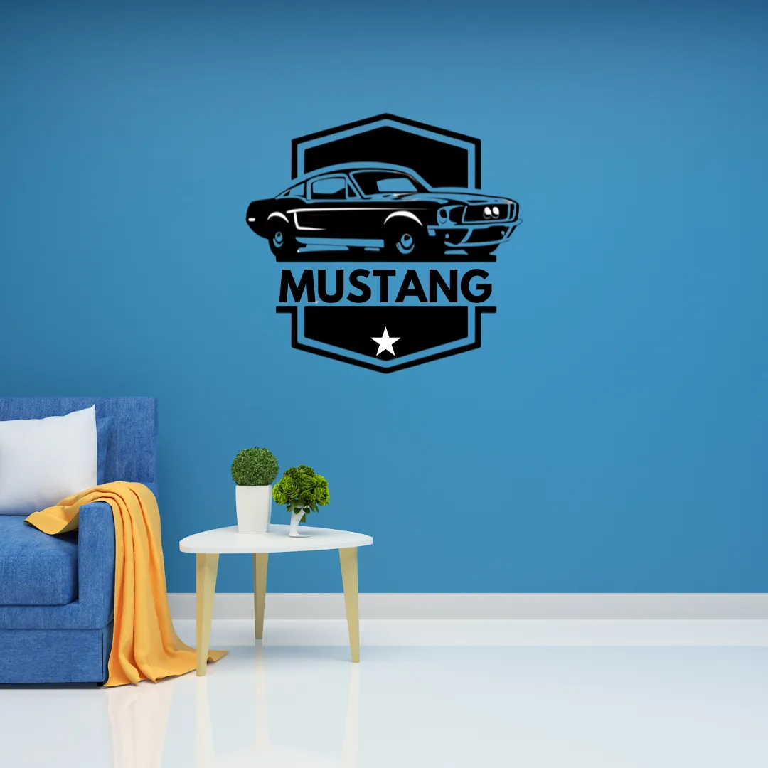 Home Decorations & Ornaments STL Download - Mustang Logo Wall artby ...