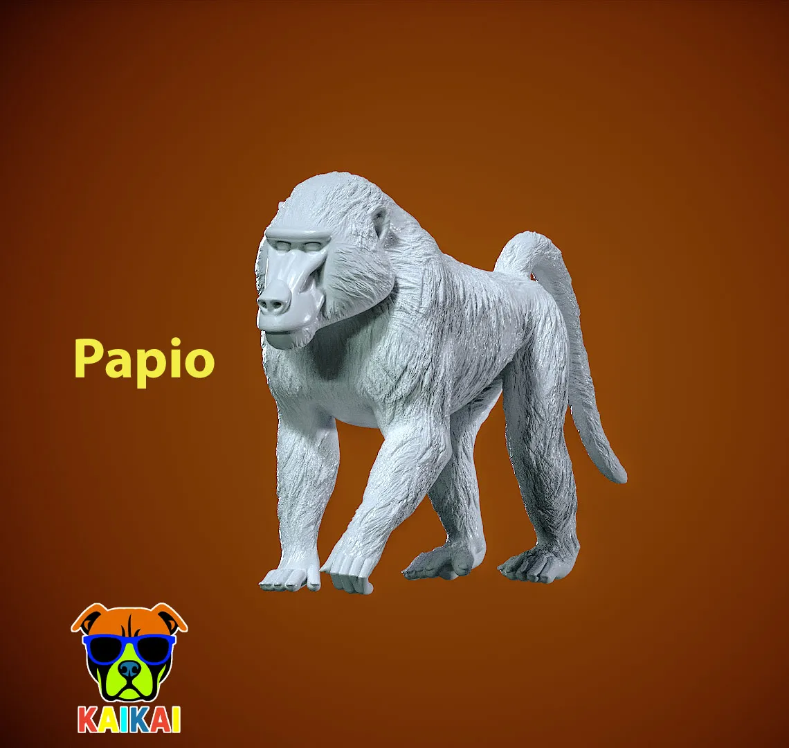Characters & Creatures STL Download - Papio model - Olive Baboon model ...