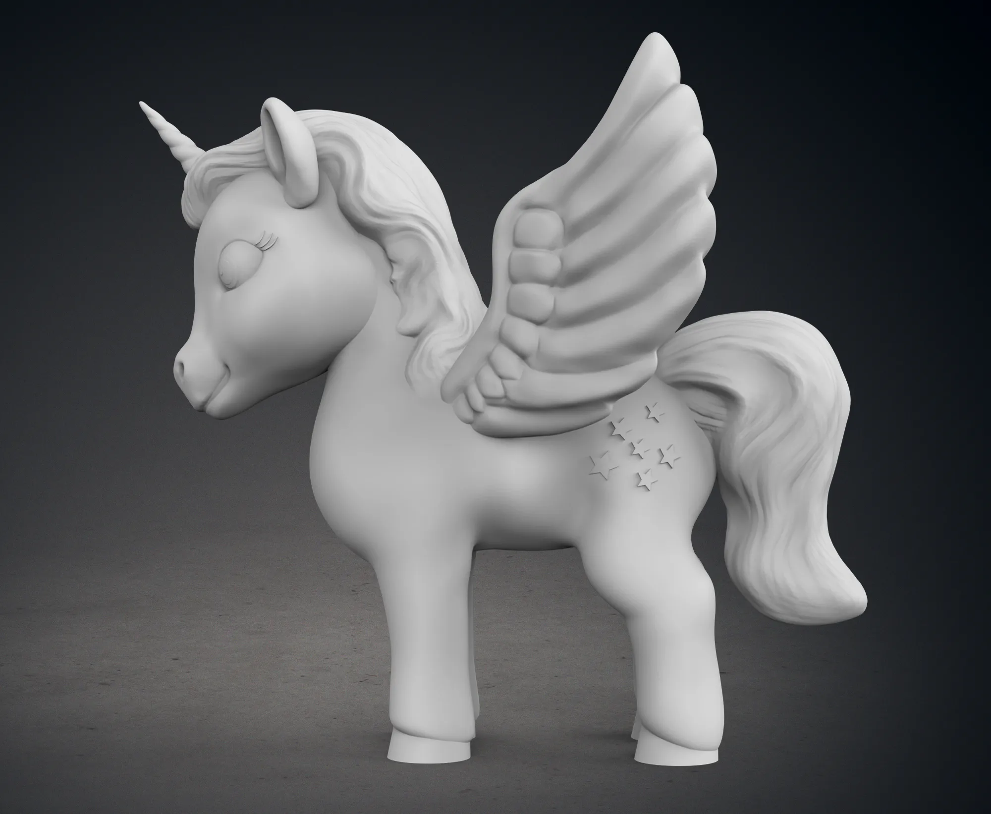Characters & Creatures STL Download - Unicorn collection n.3 - Blue Moonby César_Cruz