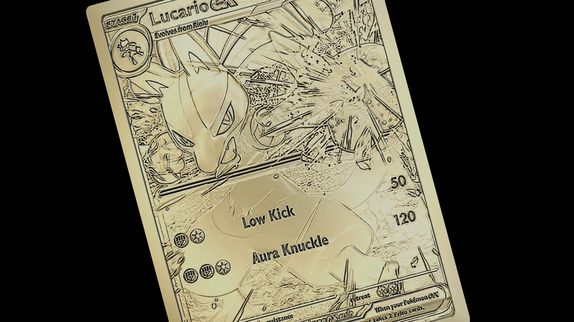 Other STL indir - Lucario Pokemon card - Jlo3d