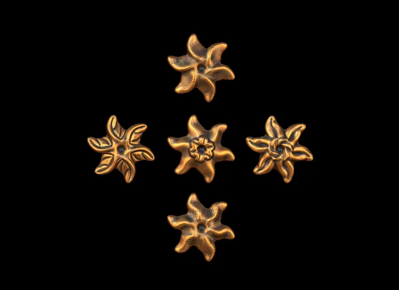 Home Decorations & Ornaments STL Download - 5 Flower Modelsby Christina3d