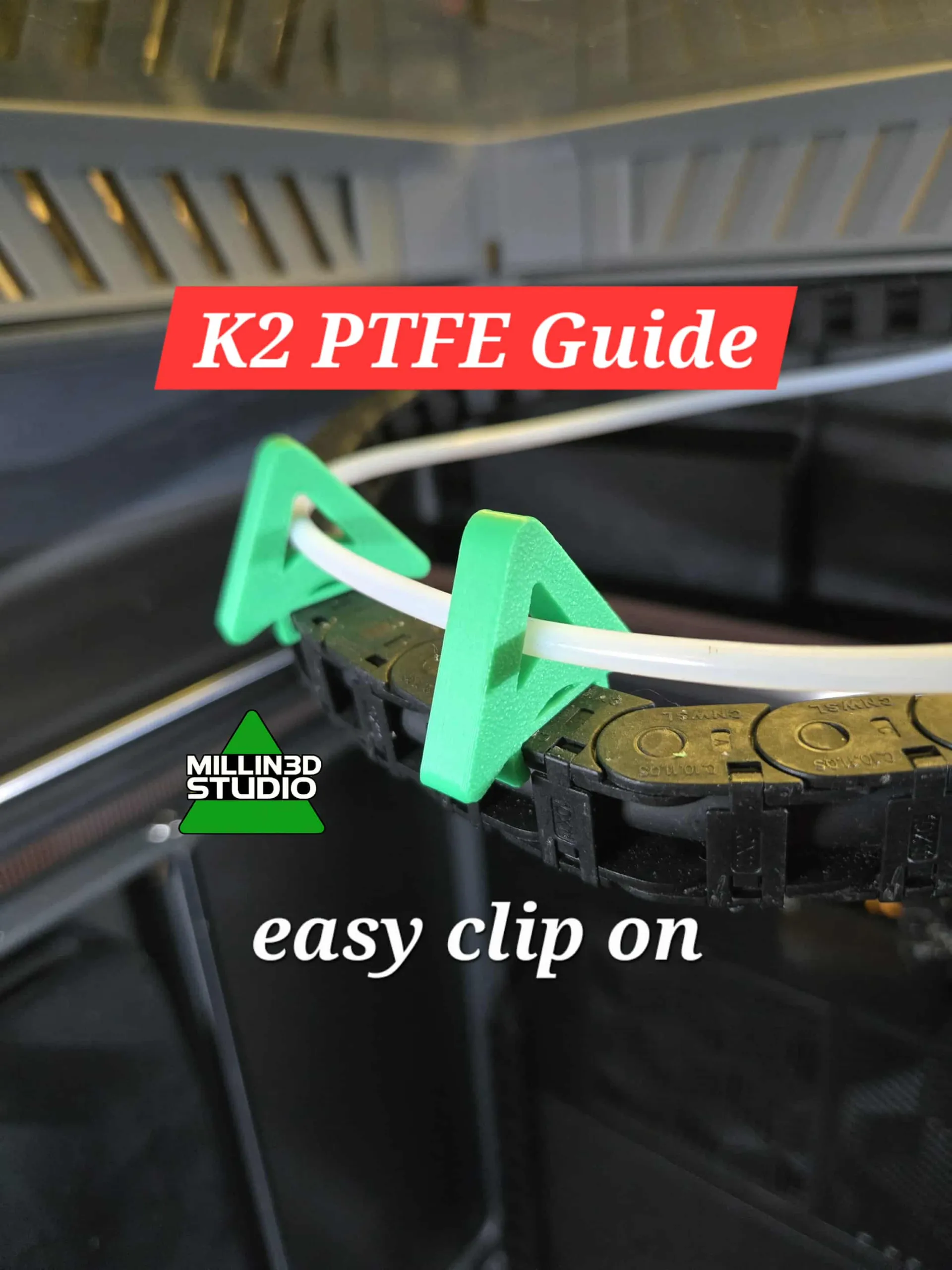 I made another version of my PTFE chain guide with the Creality logo ...