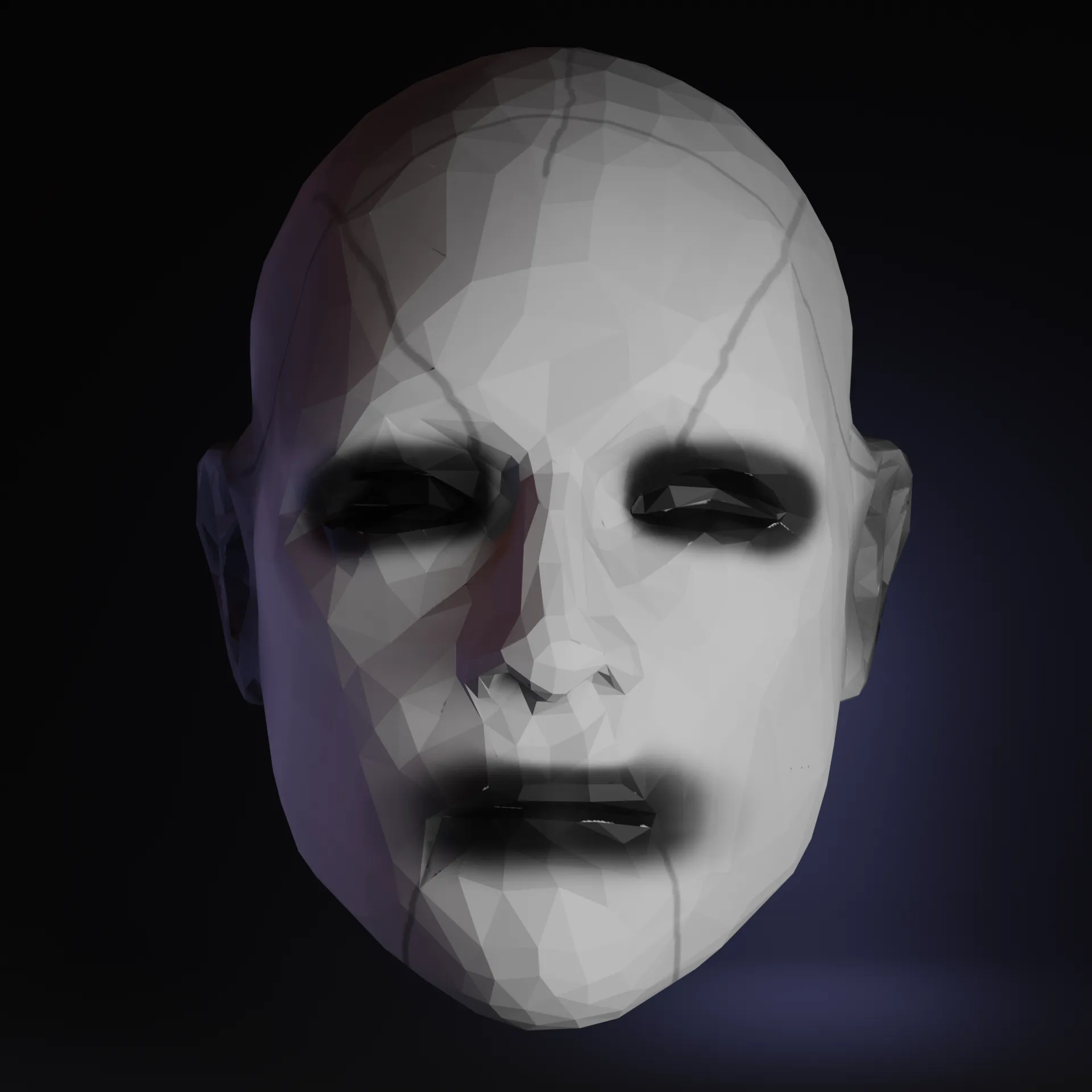 Characters & Creatures STL Download - Creepy Low Poly Headby Yusei_Umehara