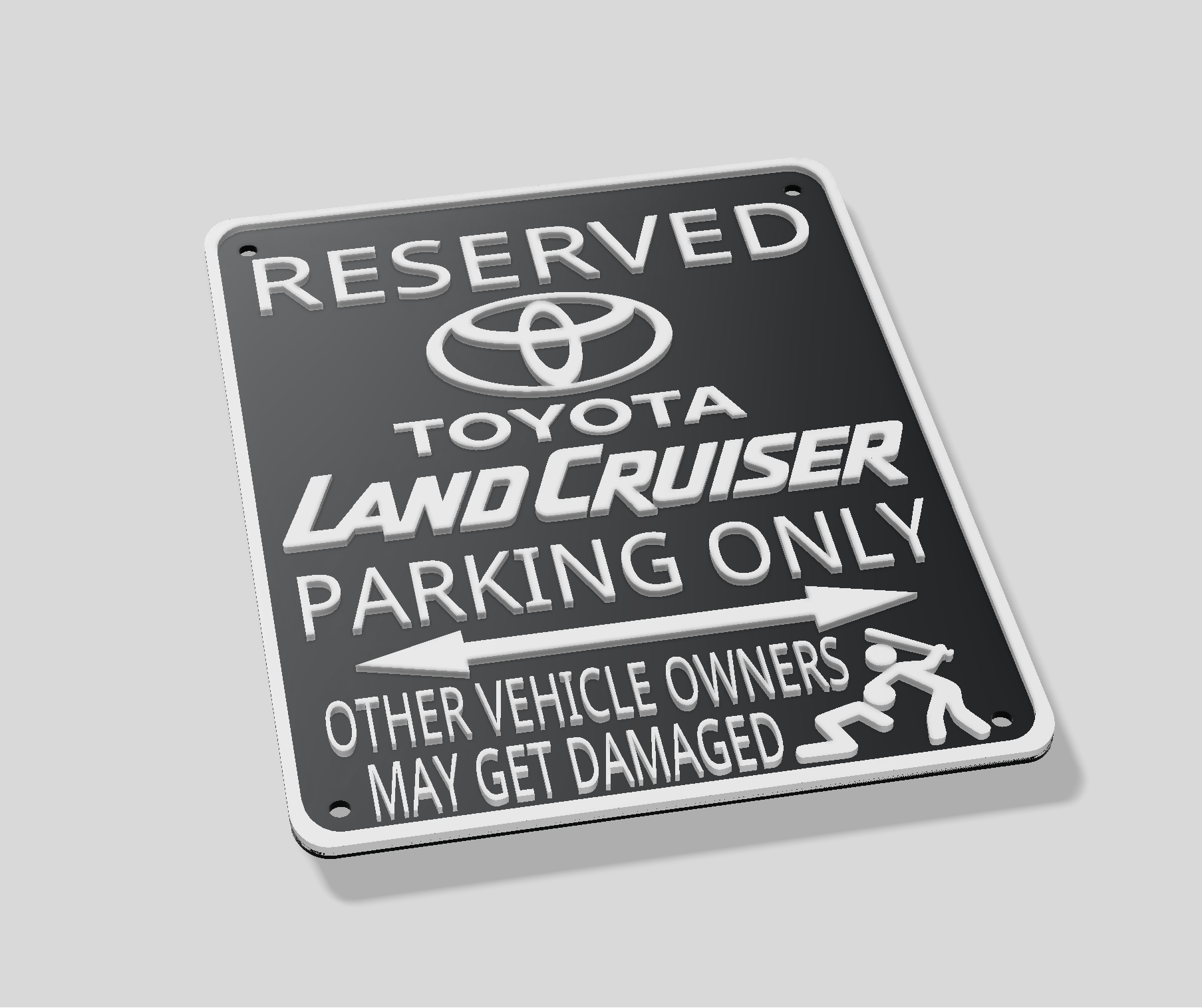 Toyota Land Cruiser GXR EXR VXR FJ 40 AWD 4X4 Parking Sign | 3D models ...