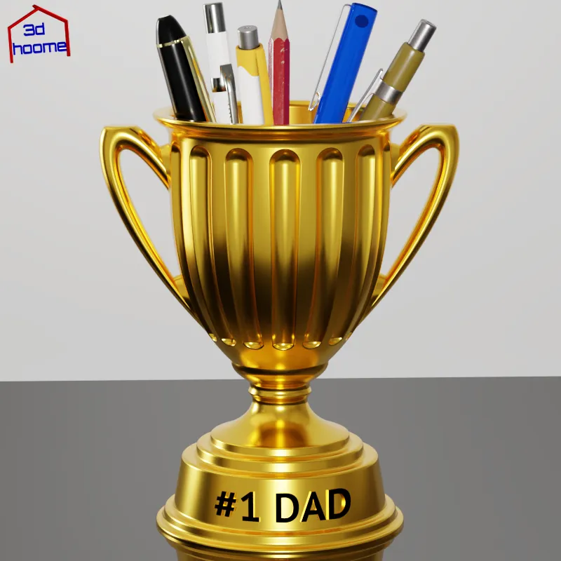 3D Printer Files | 3MF File | #1 Dad Trophy – Pencil Holder | Creality ...