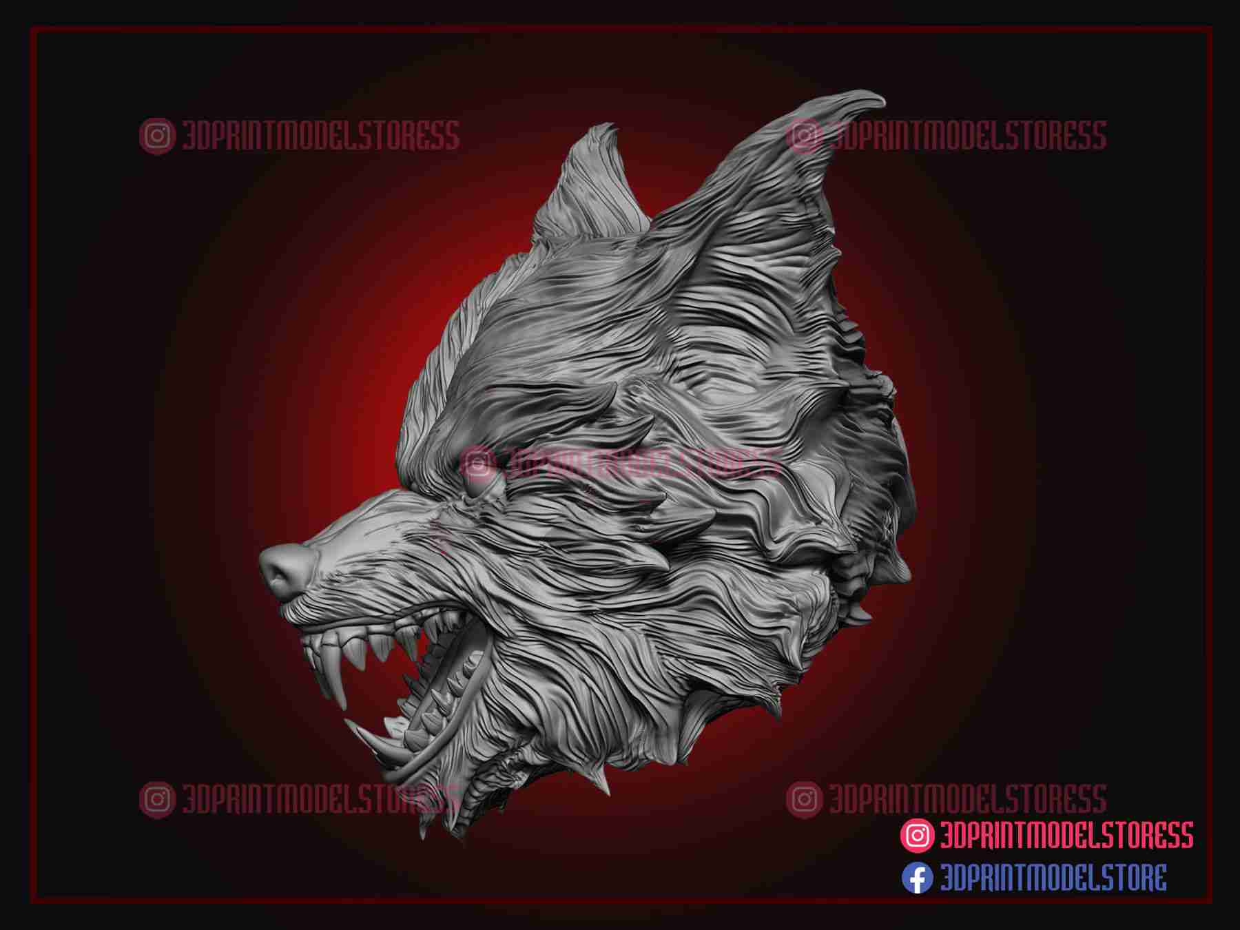 Werewolf Cosplay Helmet - The Howling - Halloween Costume | 3D models ...