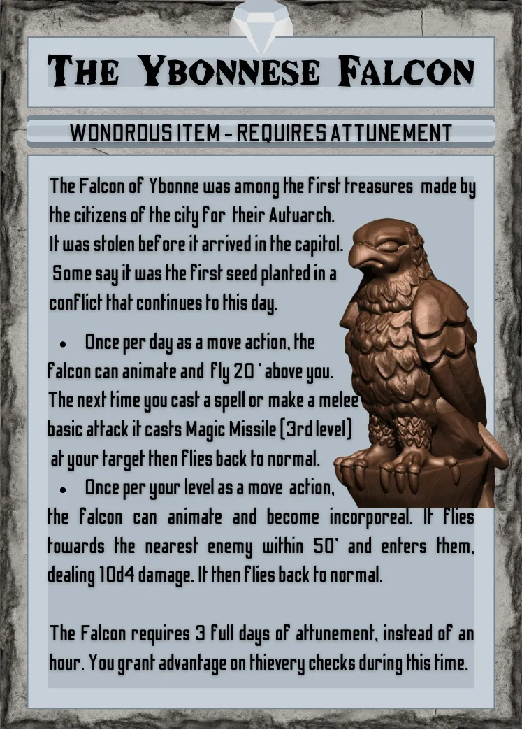 AEMIOA2 - Magic Items of Aach'yn: Ybonnese Falcon | 3D models download ...