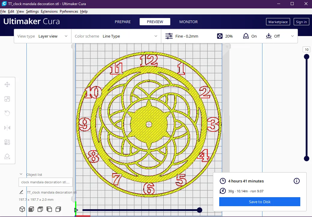 3D Printer Files | 3MF File | Mandala Wall 9 Clock Round Timepiece ...