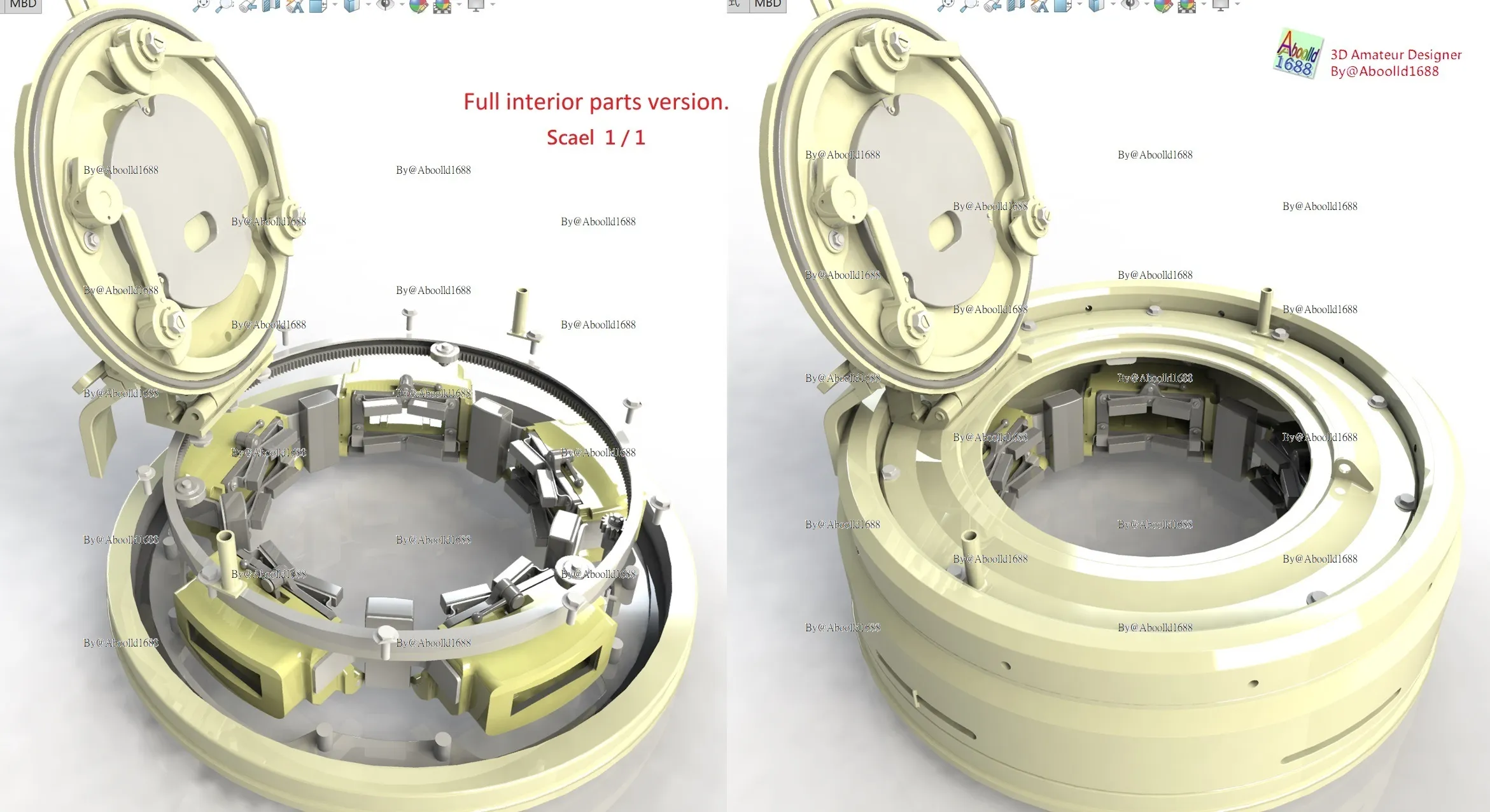 车辆与机械STL下载 - Tiger Tank Early for Full Interior Parts drum cupola.(STL ...