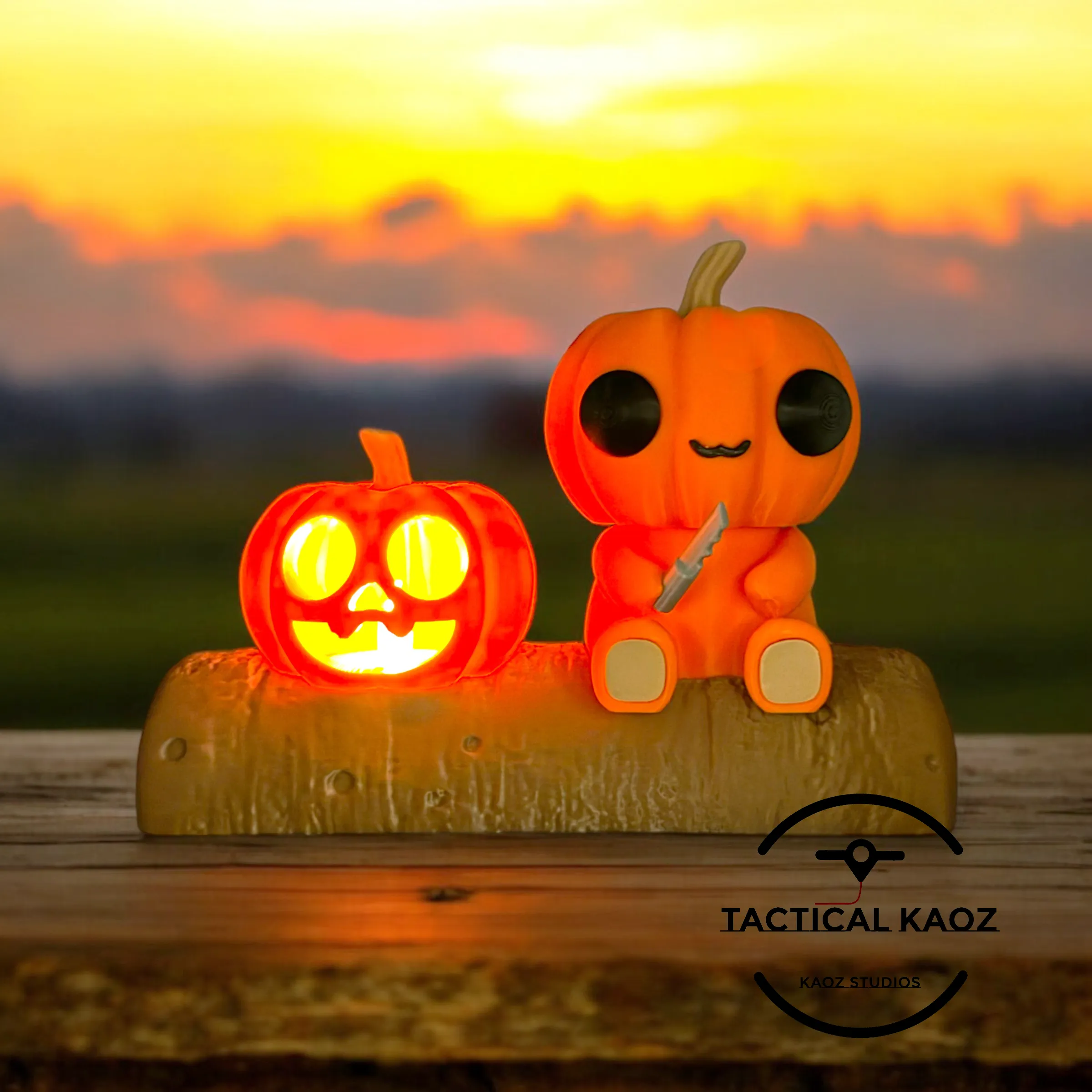 Other STL Download - Pumpkin Patch Pal Tea Light Pumpkin Sceneby tacticalkaoz