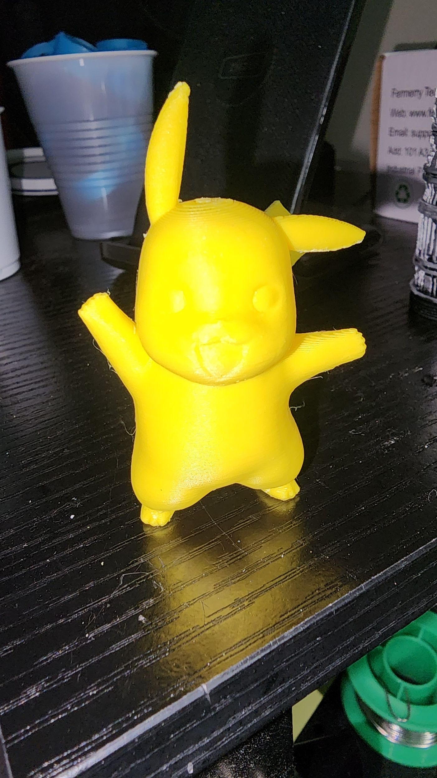 Cute little pikachu model!! Printed small as a test using Yellow PLA ...