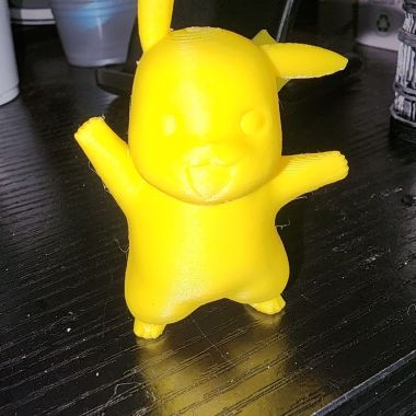 Cute little pikachu model!! Printed small as a test using Yellow PLA ...