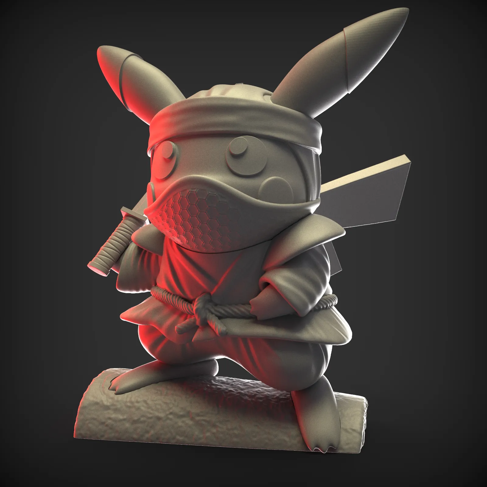 Characters & Creatures STL Download - PIKACHU NINJAby Portal_3D_Estudio