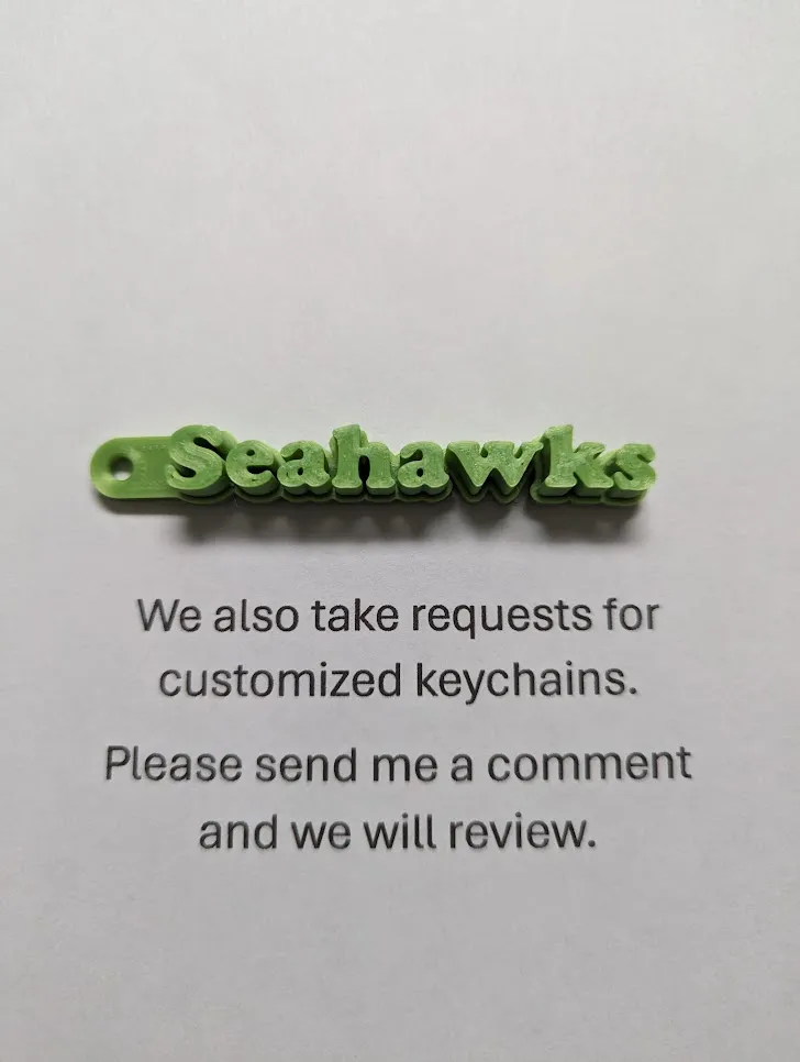 Jewelry & Accessories STL Download - Seattle Seahawks Keychainby Trash ...