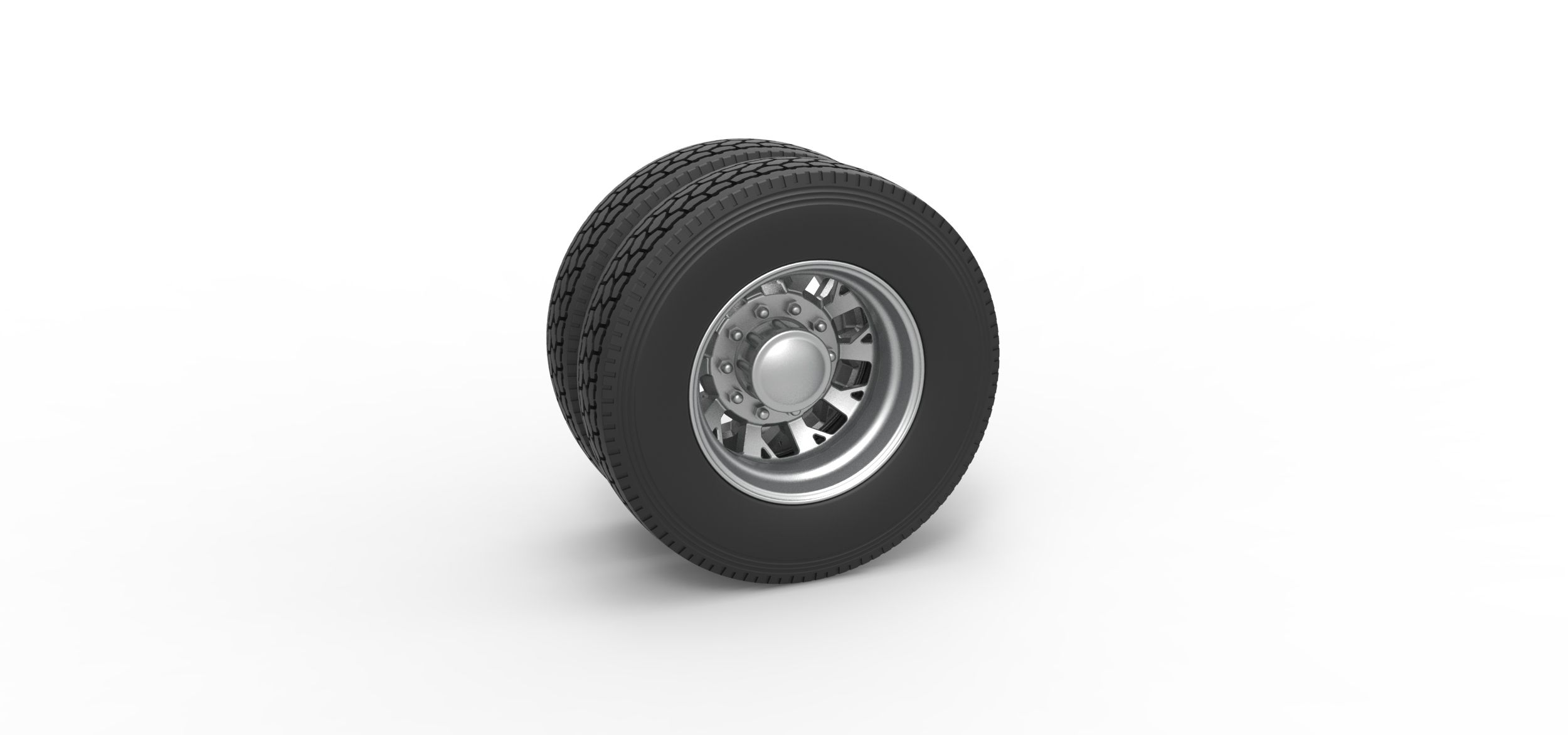Rear custom wheel of semi truck V9 Scale 1:25 | 3D models download ...