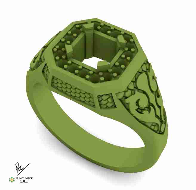 Ring With Ornate Gems and leather for Men 3D print model | 3D models ...