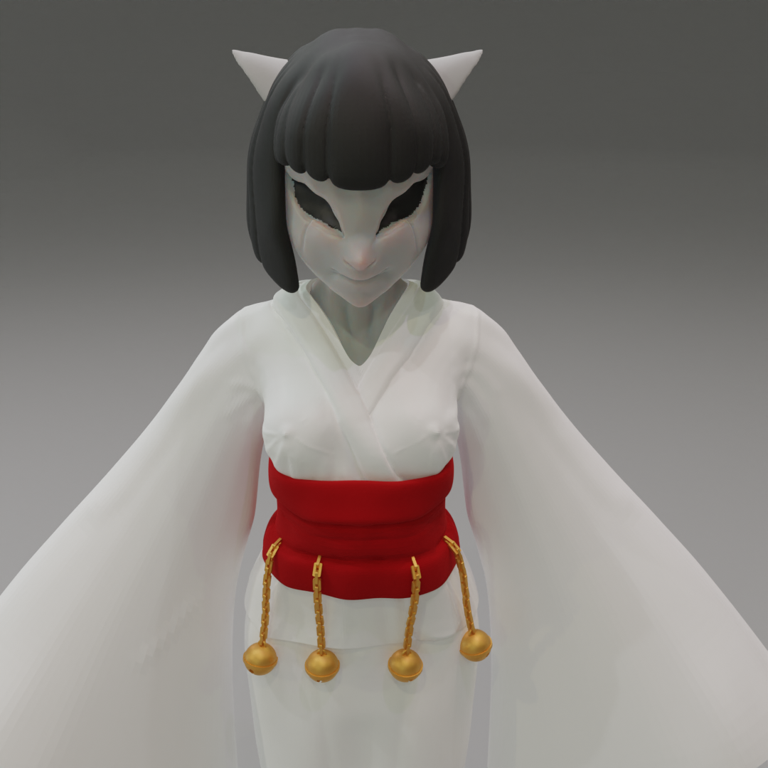 Shrine Fox Ghost Maiden from "Mieruko-Chan" | 3D models download ...