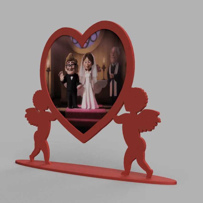 Digital Art STL Download - Valentine Cupid Photo Frame – Romantic Gift ...