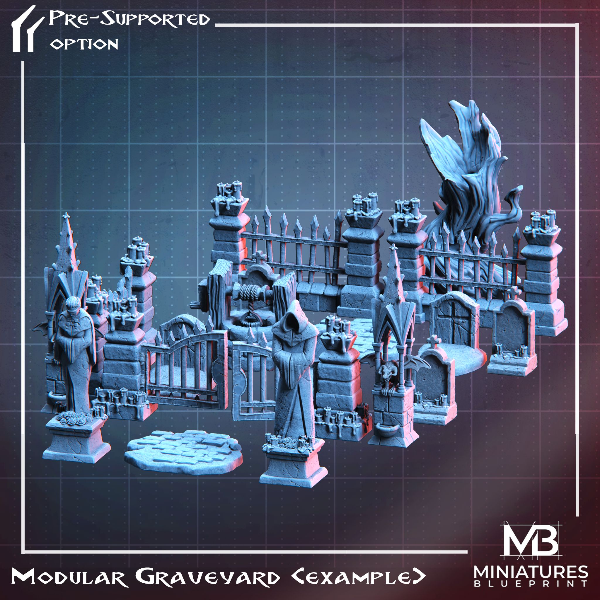 Modular Graveyard - Epic modular terrain | 3D models download ...