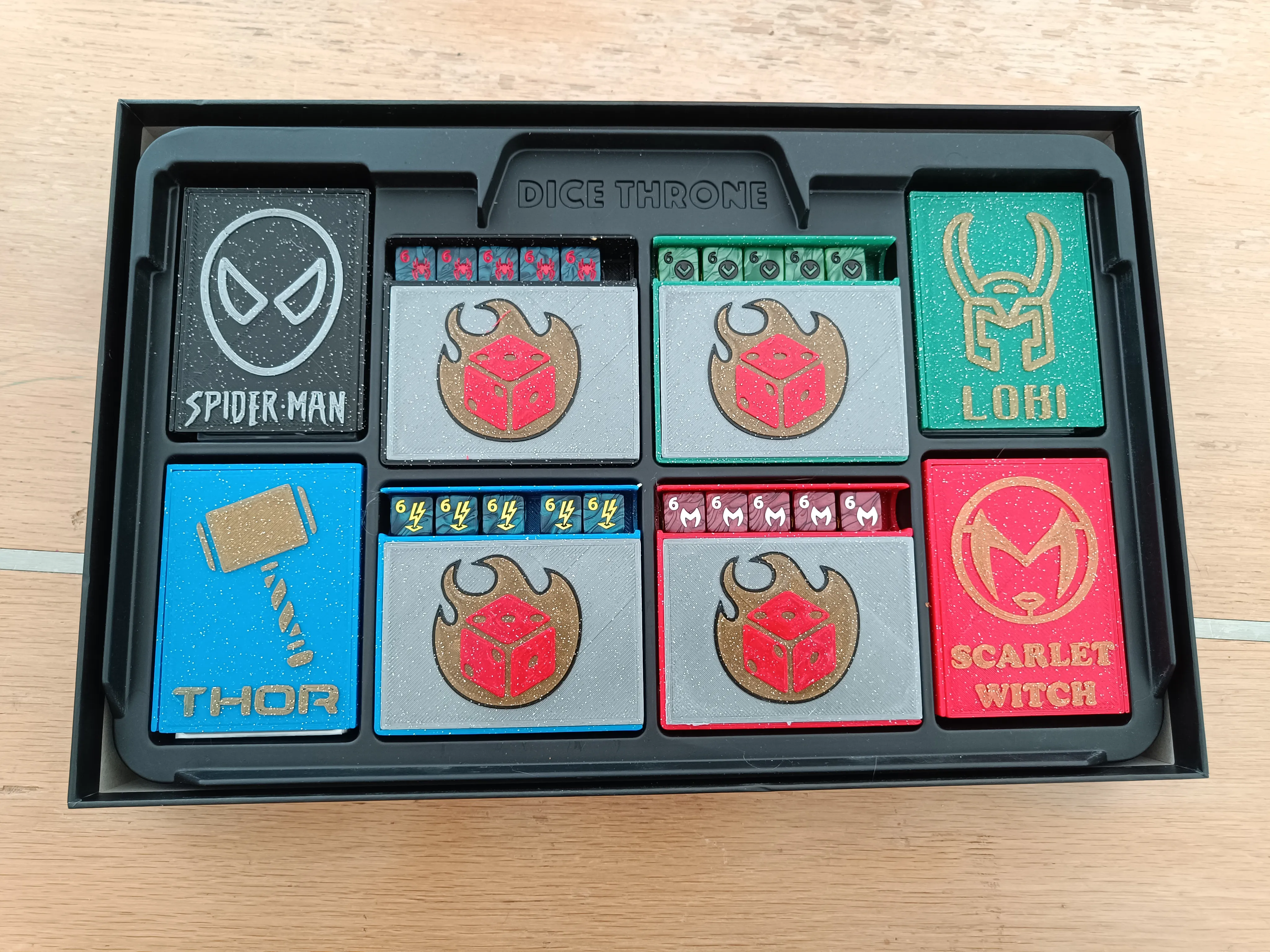 Free Board Games & Card Games STL Download - Dice throne marvel insert ...